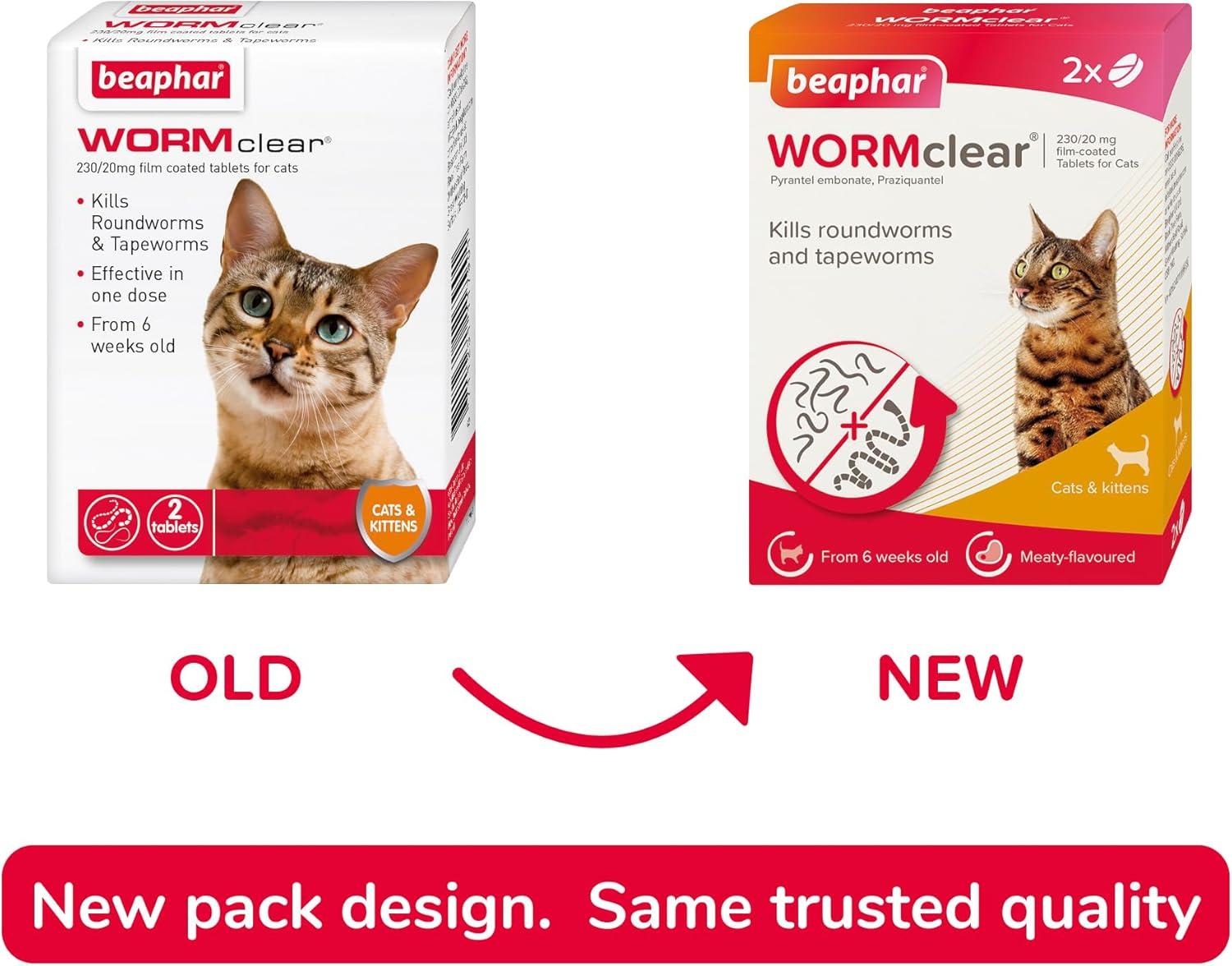 Beaphar | WORMclear Tablets for Cats | Kills All Common UK Intestinal ...