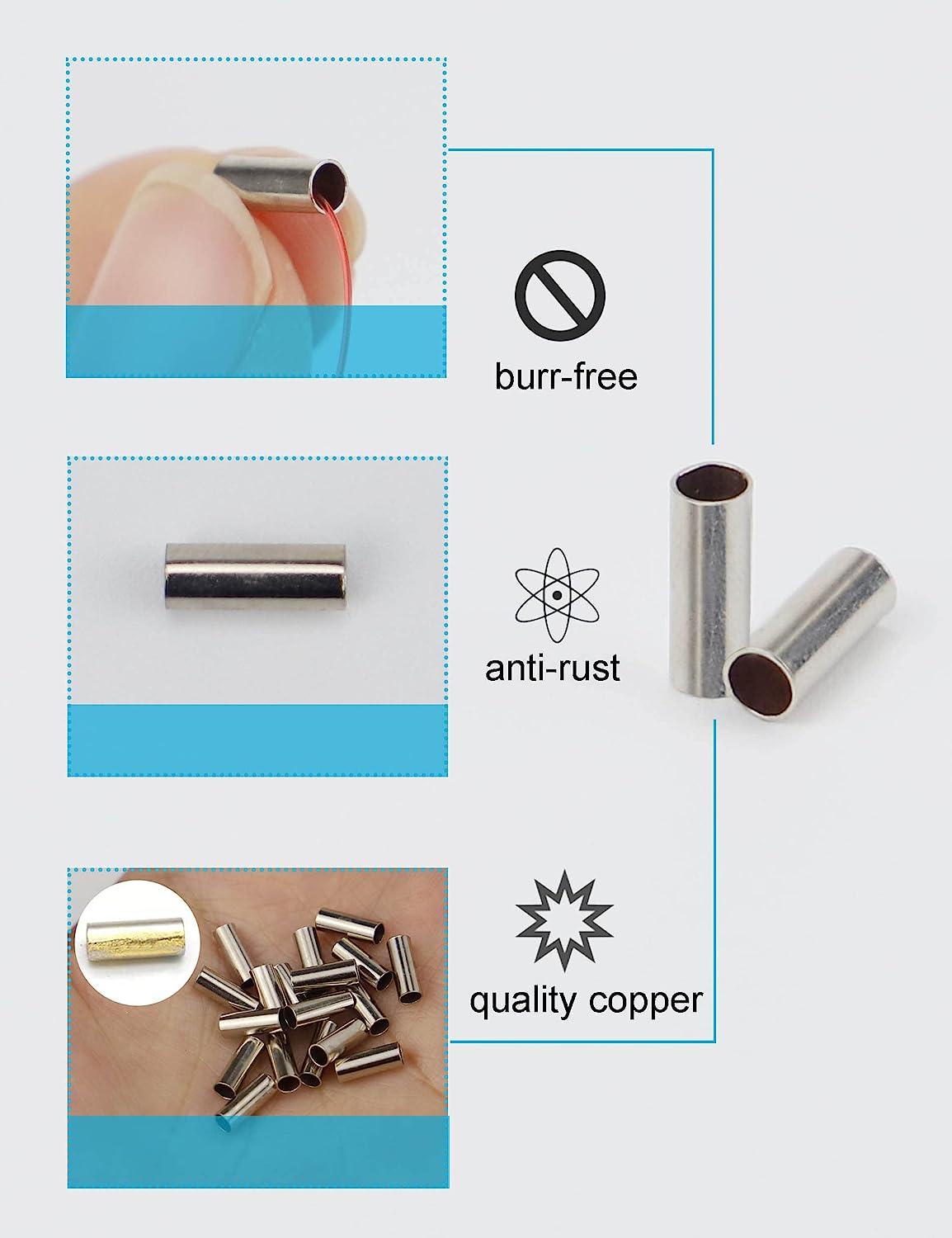 Beoccudo Fishing Crimps 600pcs - Single Barrel Crimp Sleeves Copper ...