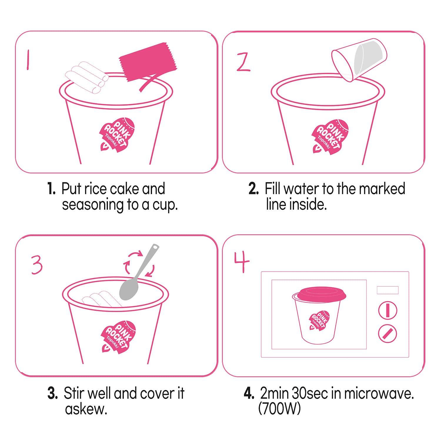 Tteokbokki Pink Rocket Korean Rice Cake Carbonara 120g - 2 Servings ...