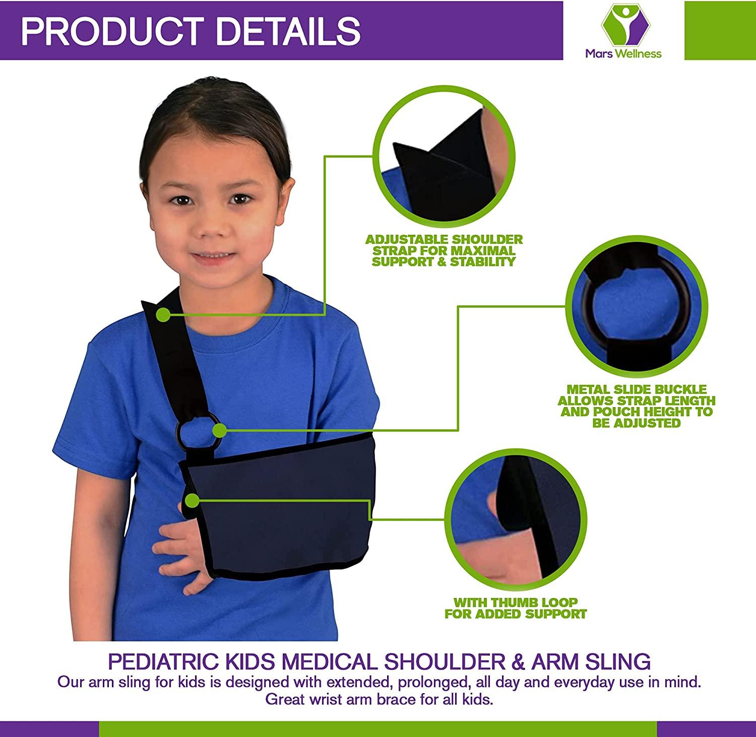 Mars Wellness Pediatric Kids Shoulder & Arm Sling - Adjustable Neck ...