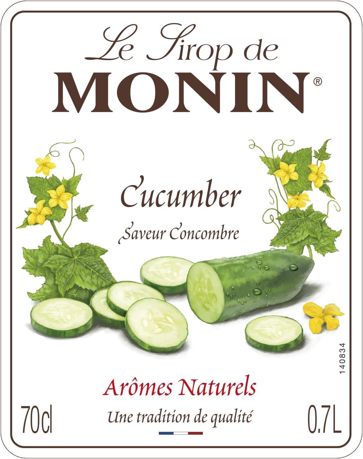 MONIN Premium Cucumber Syrup 700ml for Cocktails and Mocktails. Vegan ...