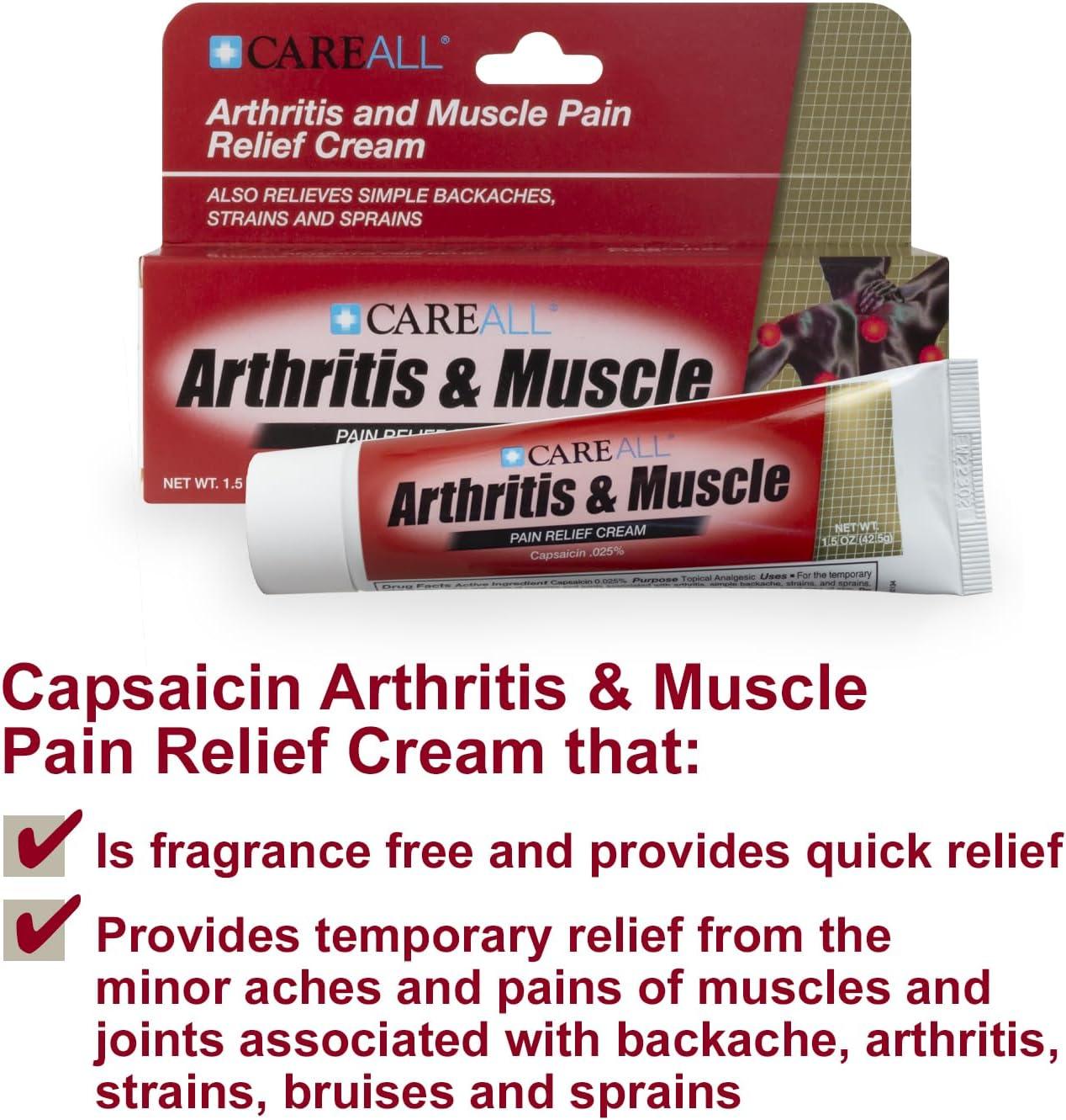 CareAll Capsaicin Arthritis & Joint Cream 1.5 oz - Effective Relief for ...