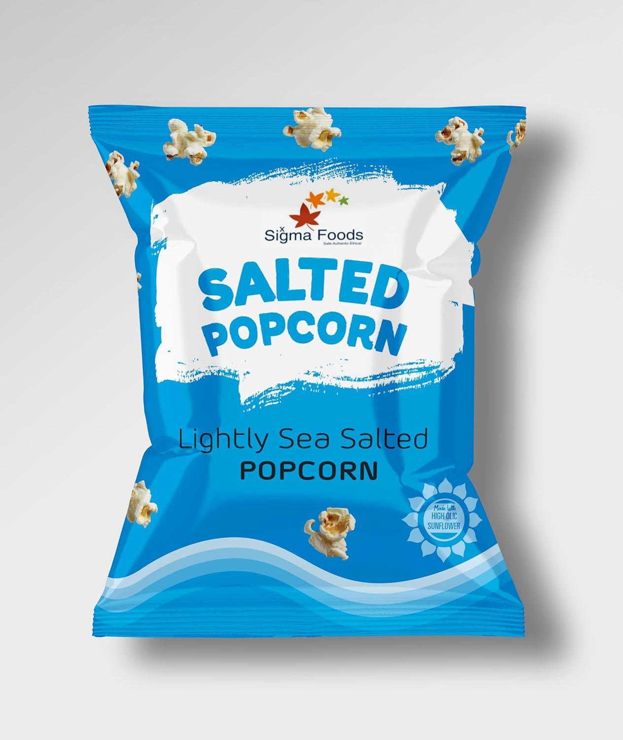 Lightly Sea Salted Popcorn 25g (Pack of 35) Natural Sea Salt Vegetarian ...
