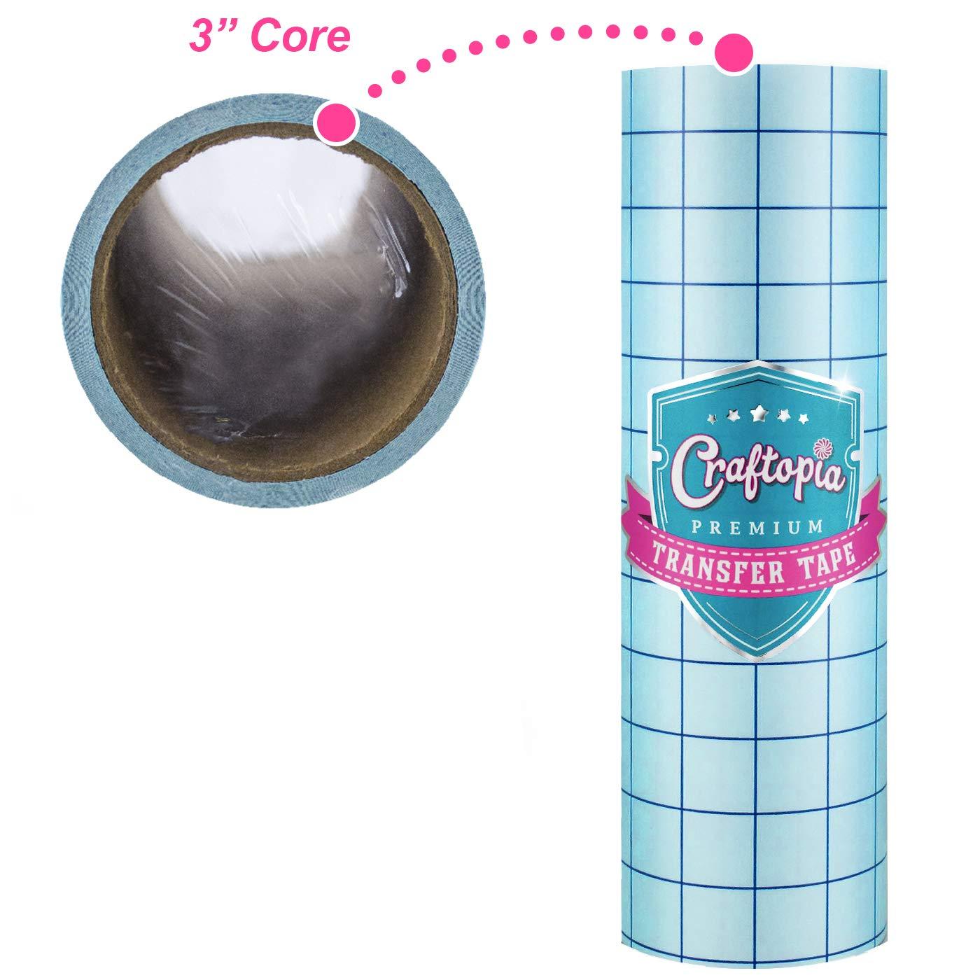 Craftopia 12x12' Clear Transfer Tape for Permanent Vinyl Roll with Blue ...