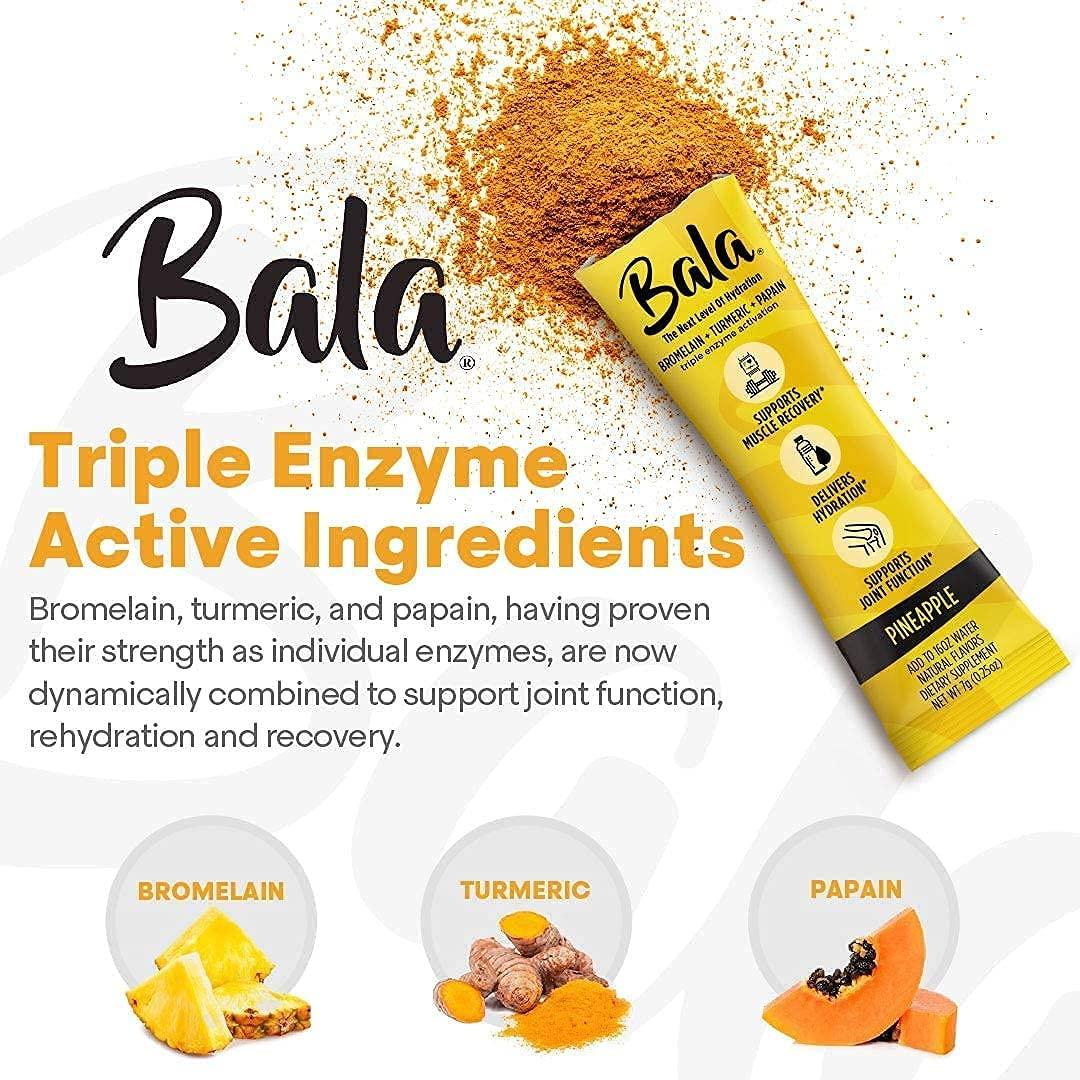 Bala Turmeric Enzyme Electrolyte Powder Packets - Post Workout Muscle ...