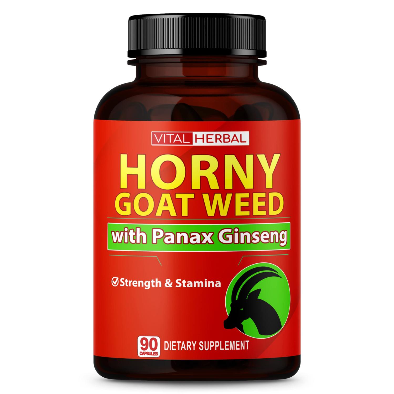 Ultra Horny Goat Weed with Panax Ginseng Capsules - 9350mg Strength ...
