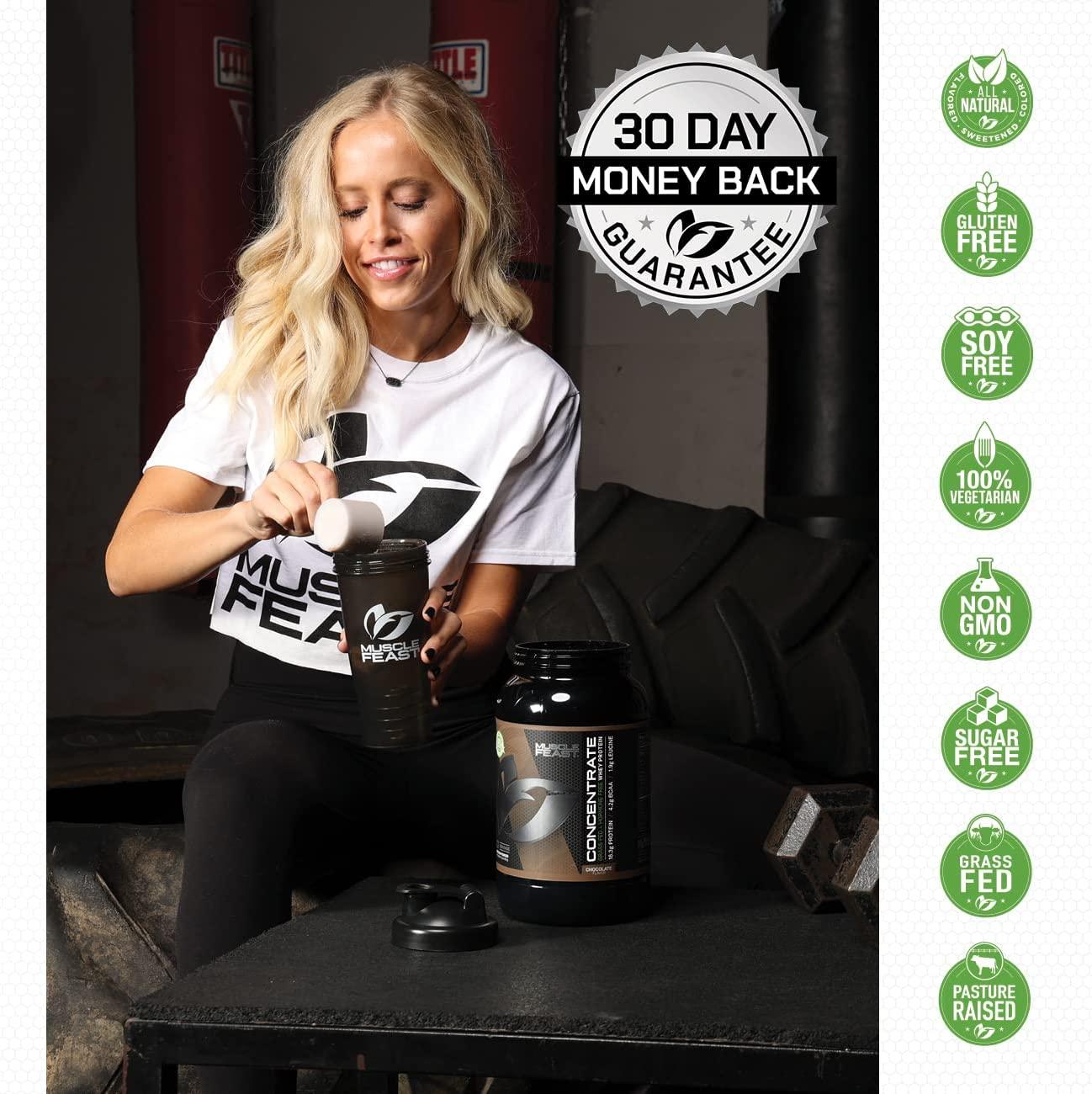 Muscle Feast Grass-Fed Whey Protein Concentrate Powder - Chocolate 5lb ...