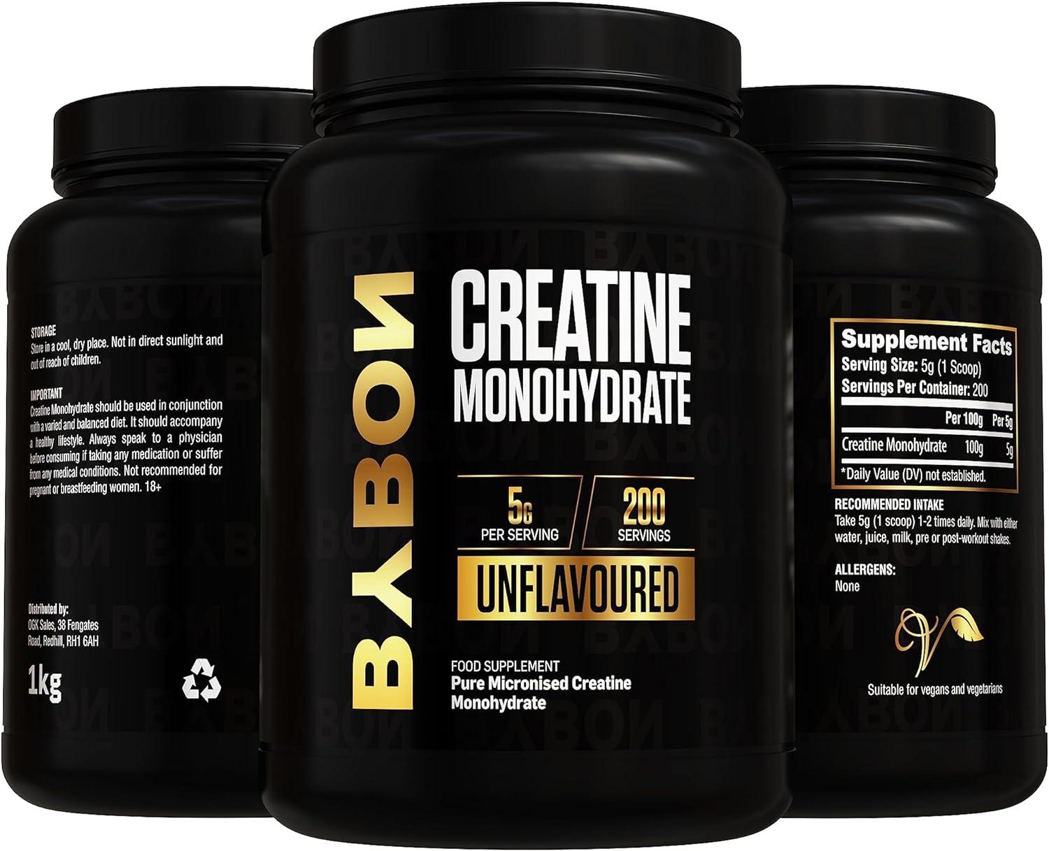 Creatine Monohydrate Powder 1kg - 200 Servings | Fine Mesh Soluble ...