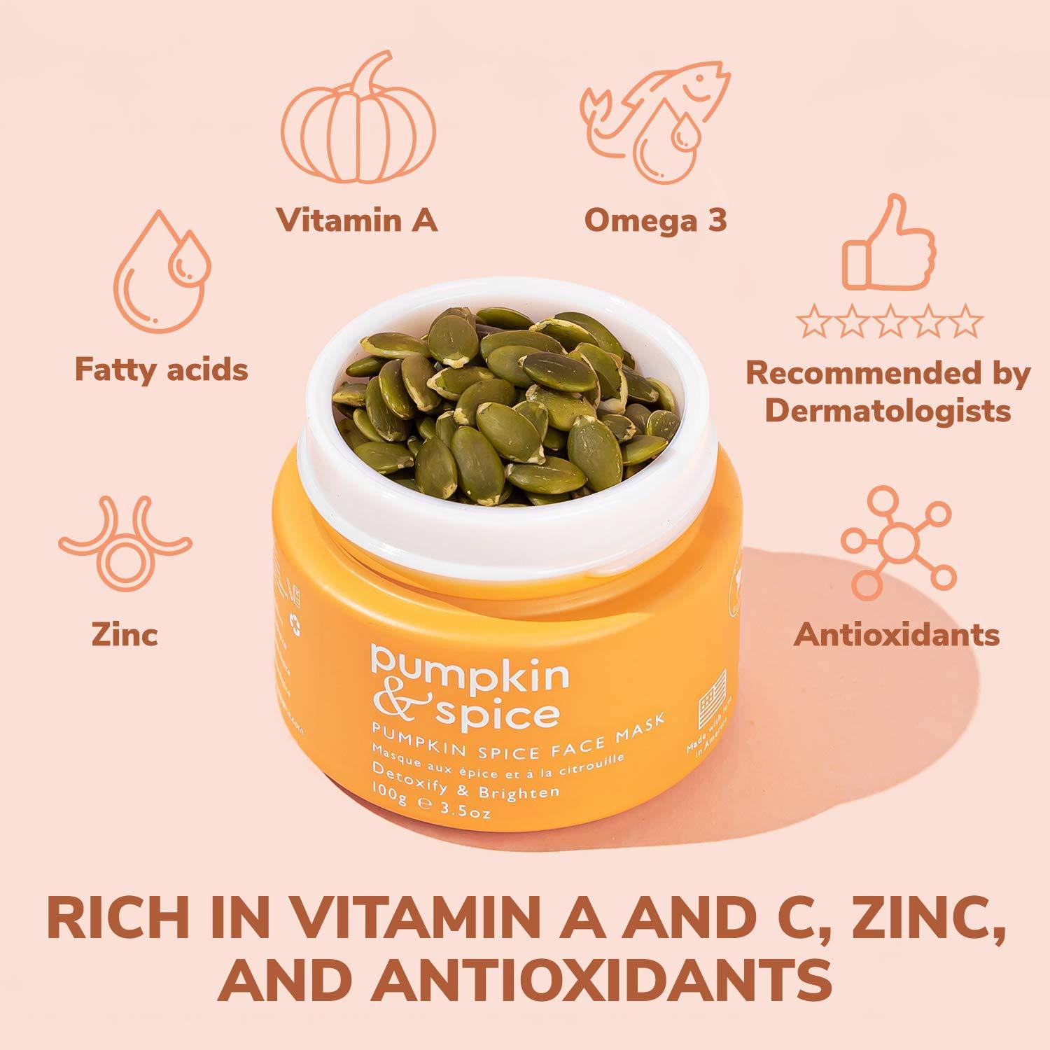 Pumpkin Spice Clay Enzyme Facial Mask - Removes Pimples, Pore Minimizer ...