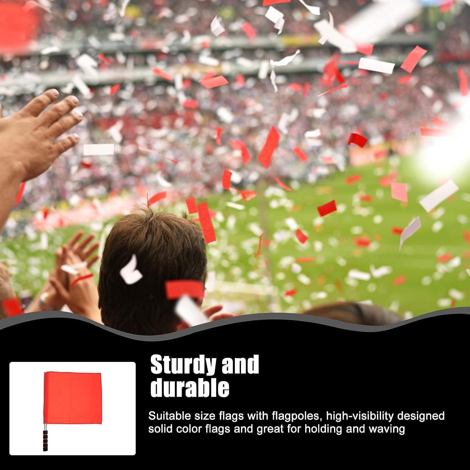 Yardwe Referee Flag 4PCS - Metal Pole Red Training Flags for Soccer ...