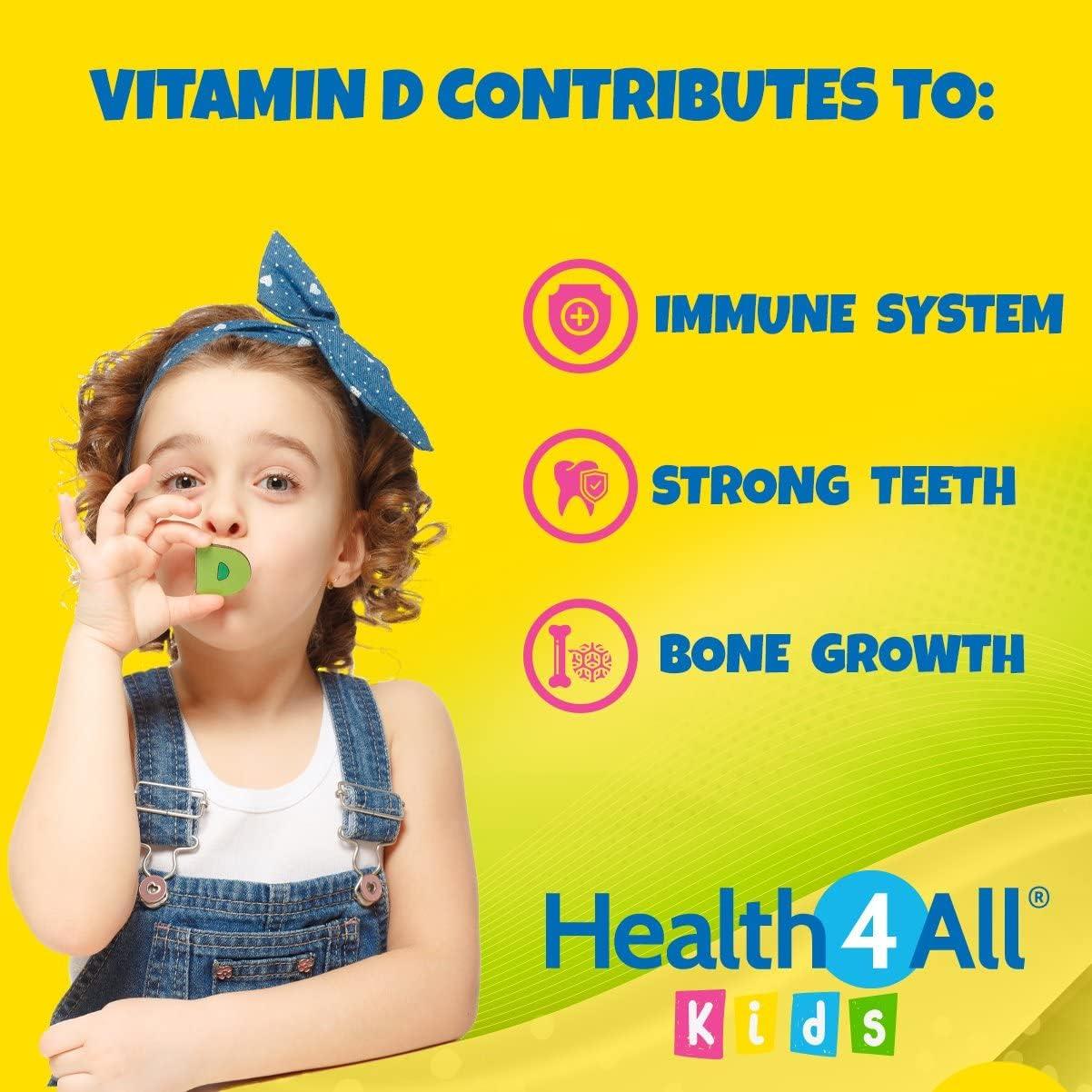 Health4All UK Kids Vitamin D3 600iu Chewable Tablets - Natural Orange ...