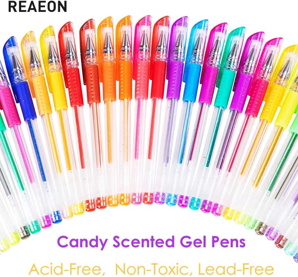Reaeon 24 Colors Gel Pens Coloring Gel Pen Art Markers for Journal ...