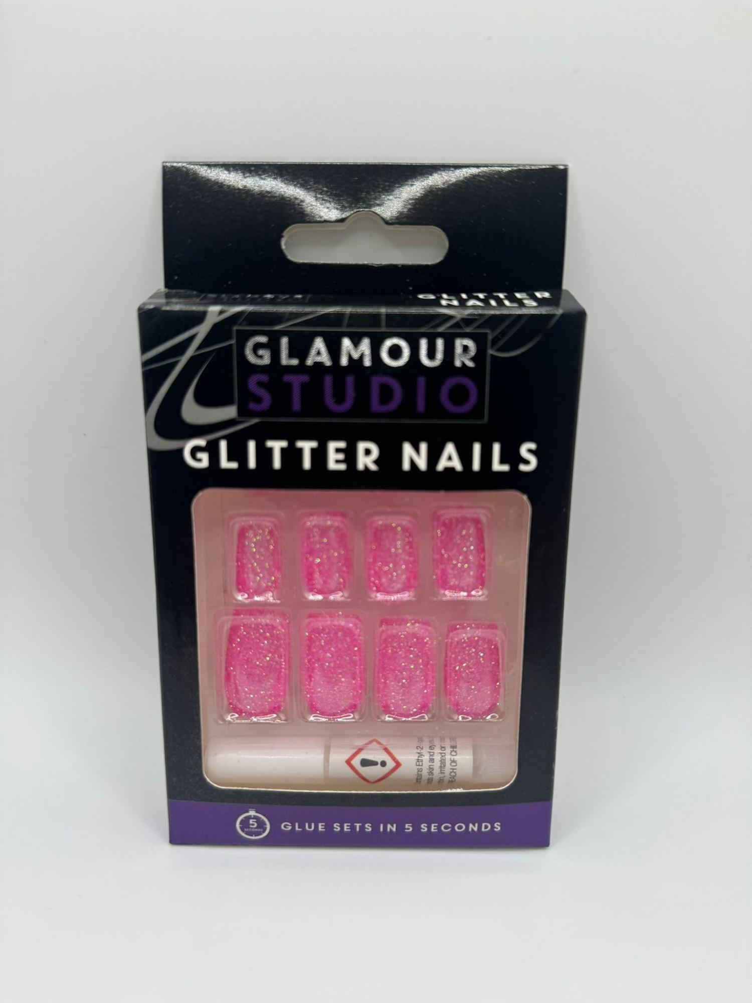 glitter false nails (Pink) | Buy Now with Express International ...