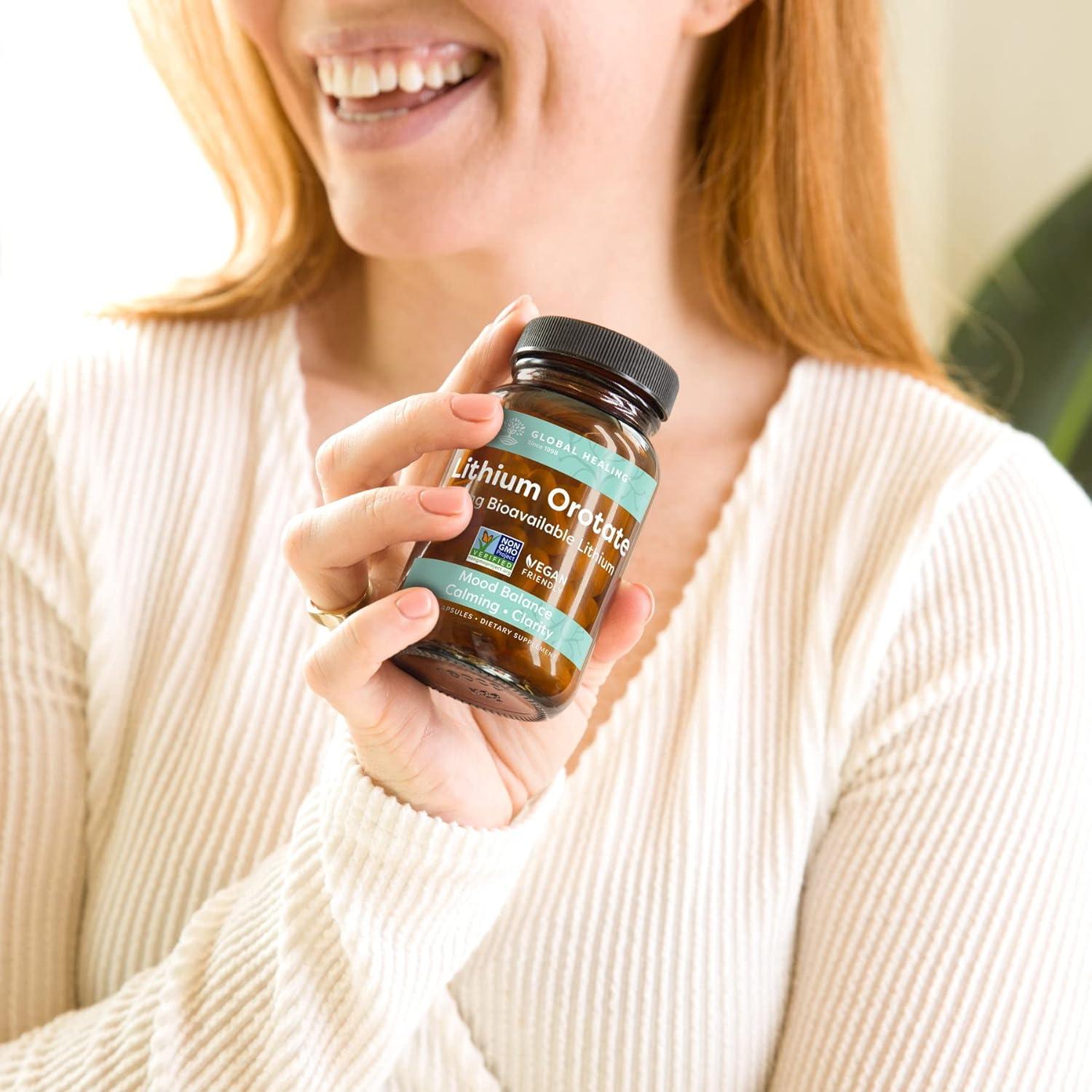 Global Healing Center Lithium Orotate Brain Health Supplement - Mood Support & Clarity - 60 ...