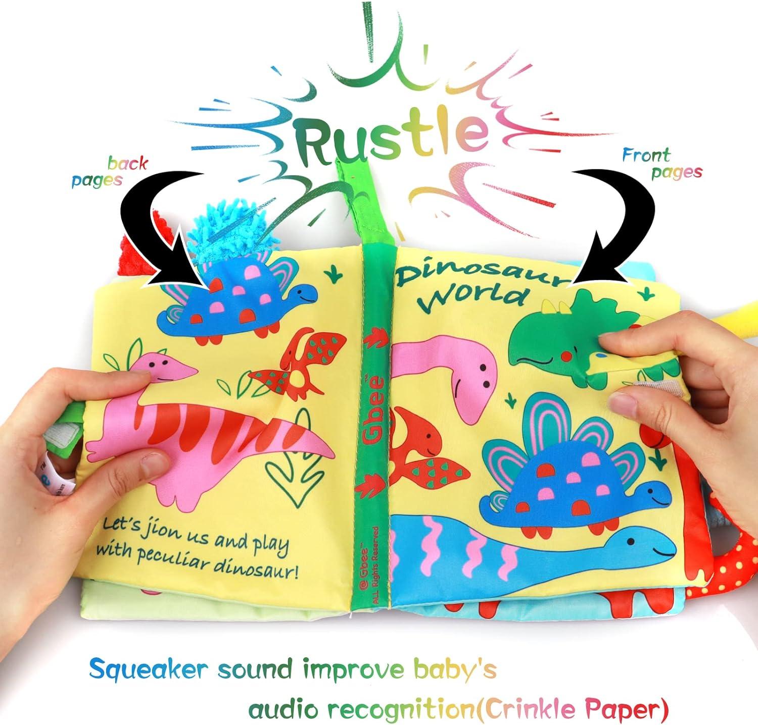 Dinosaur World Baby Cloth Book with 3D Tails | Soft Crinkle Activity ...