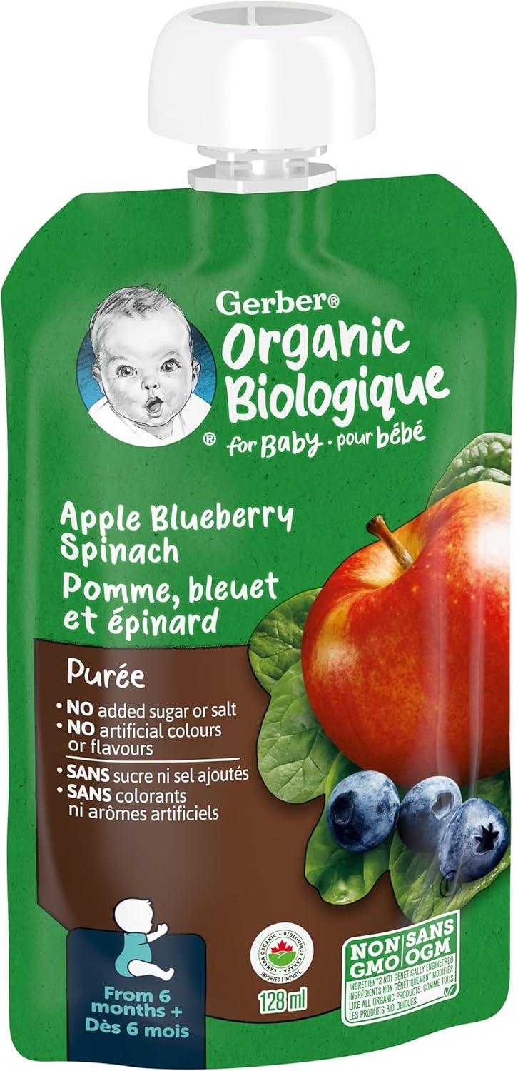 Nestle Gerber Nestle Gerber Organic Puree Apple Blueberries & Spinach ...
