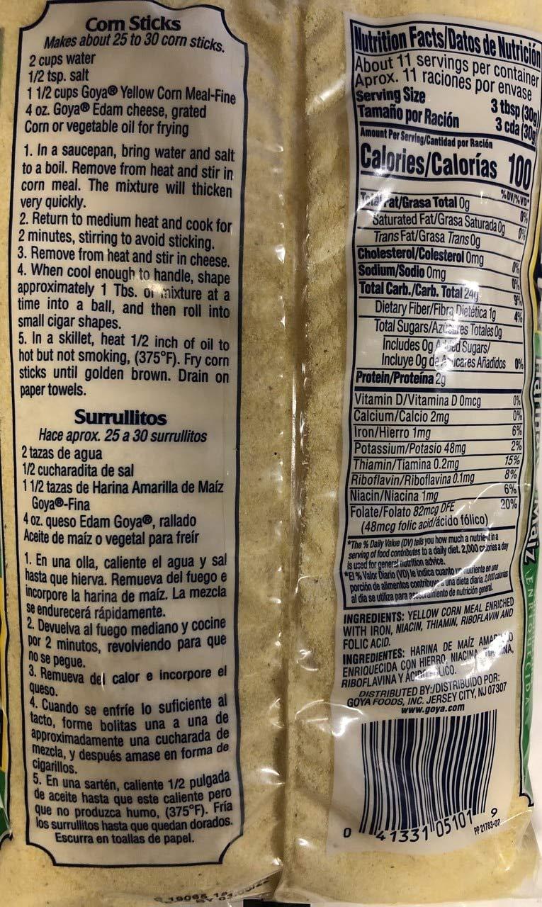 Goya Fine Yellow Corn Meal 12 oz - Authentic Mexican Cornmeal for ...