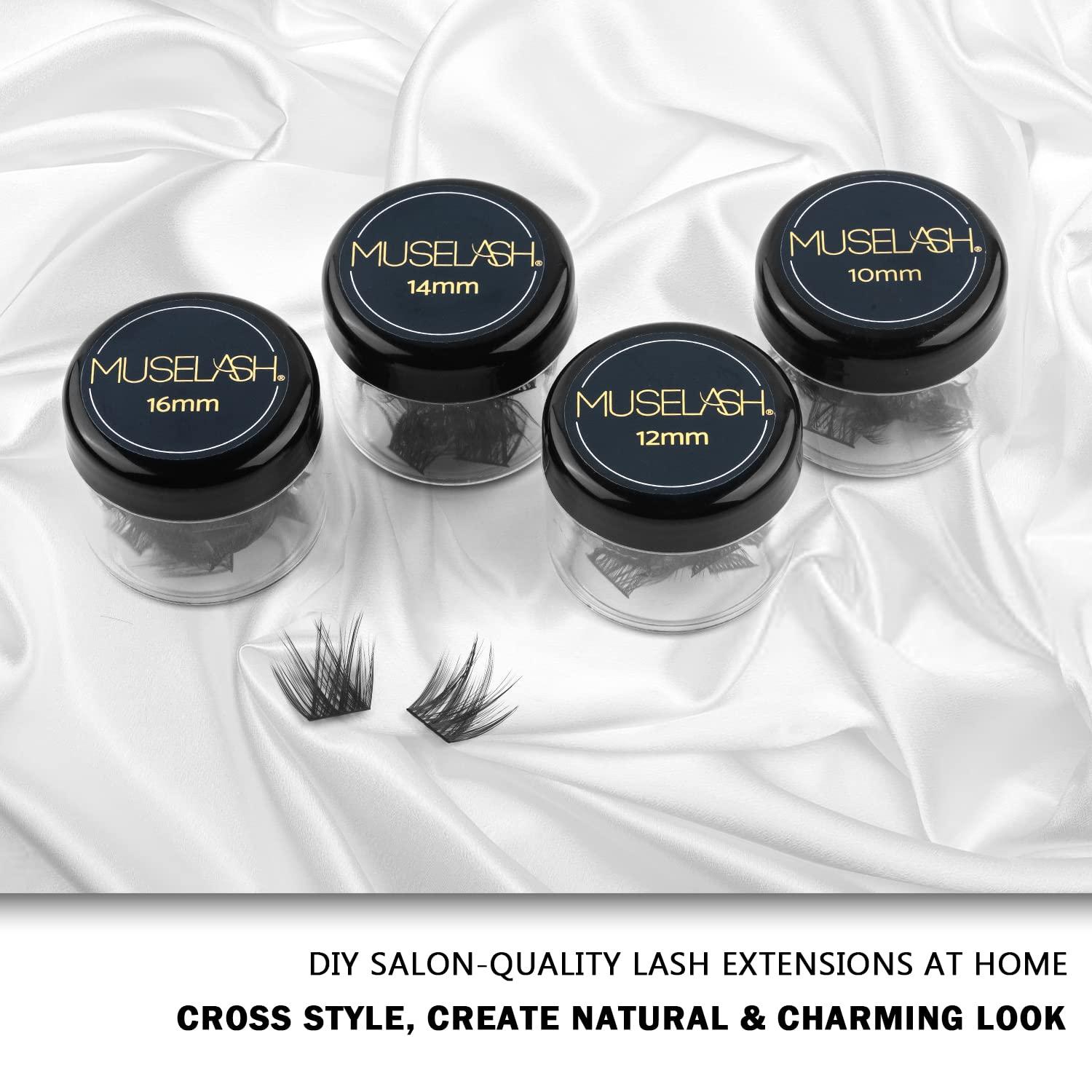 48 Clusters DIY Eyelash Extensions - MUSELASH 10mm Soft Fluffy C Curl ...