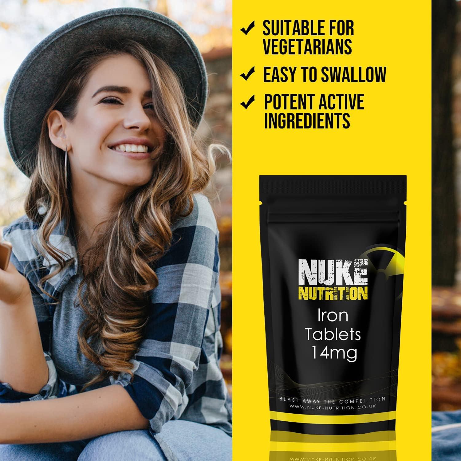 Nuke Nutrition Iron Tablets 14mg - 60 Gentle Iron Supplements | High ...