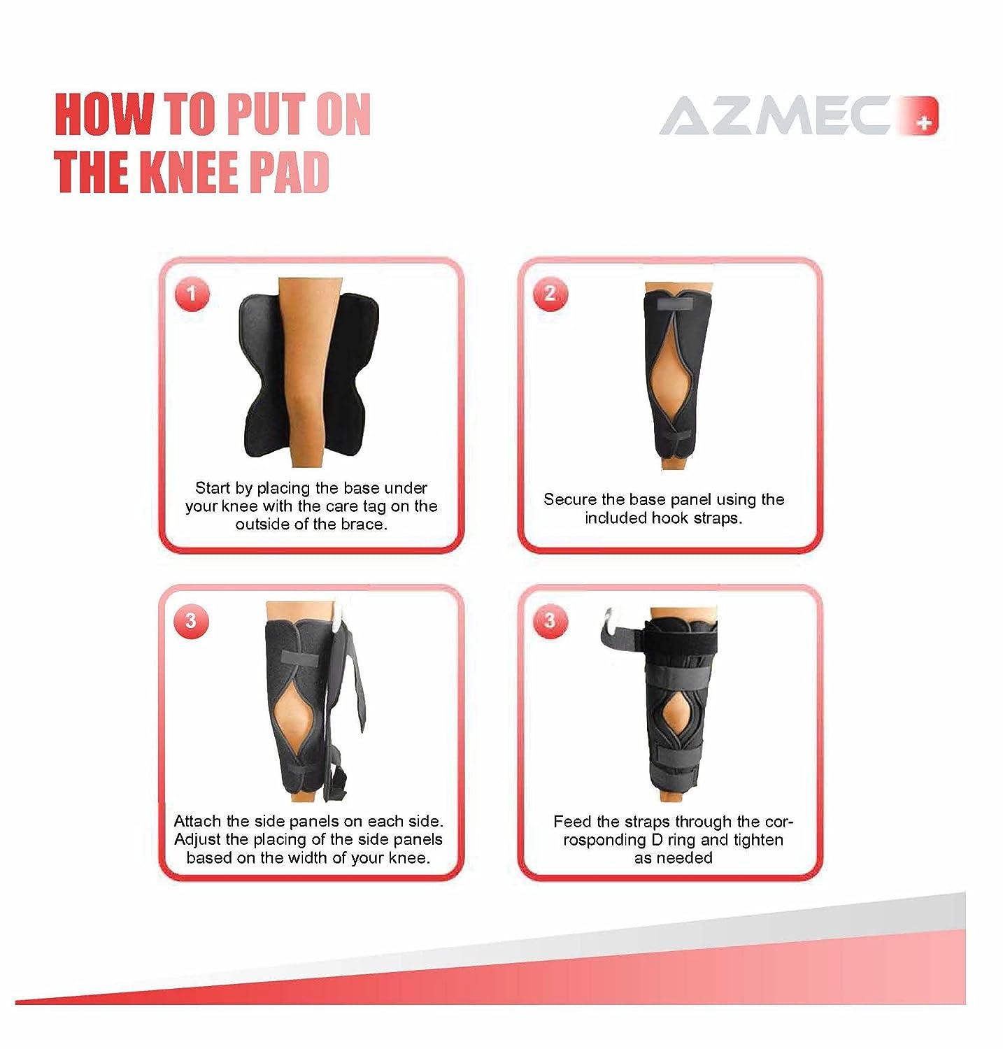Azmec Straight Leg Brace Tri-Panel Orthopedic Knee Immobilizer 12 ...