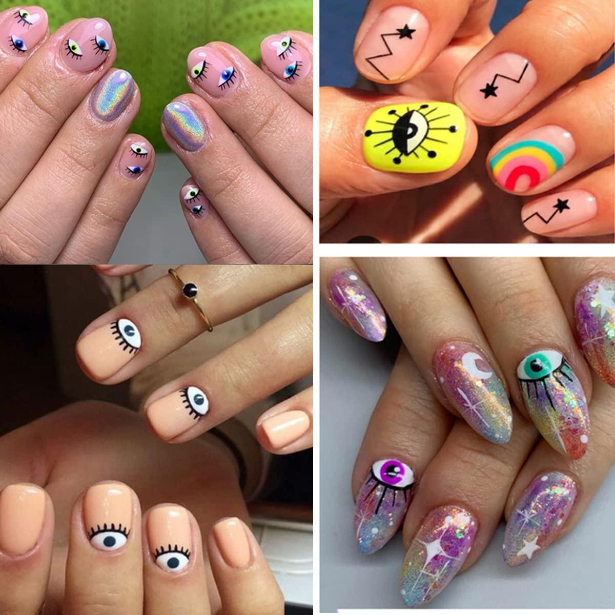 Evil Eye Nail Art Stickers Decals - 3D Self-Adhesive Nail Supplies for ...