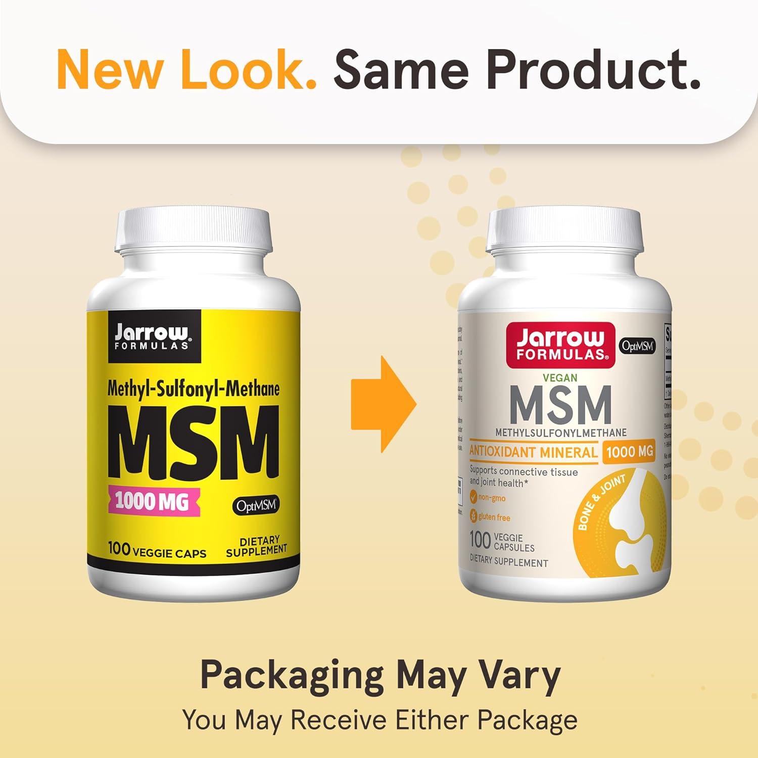 Jarrow Formulas MSM 1000 mg - 100 Veggie Capsules for Joint Health ...