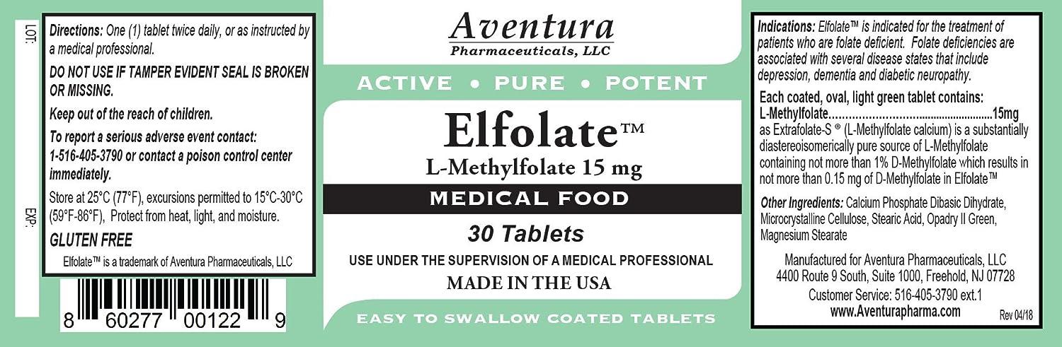 ELFOLATE 15mg L-Methylfolate Supplement - Doctor Recommended ...