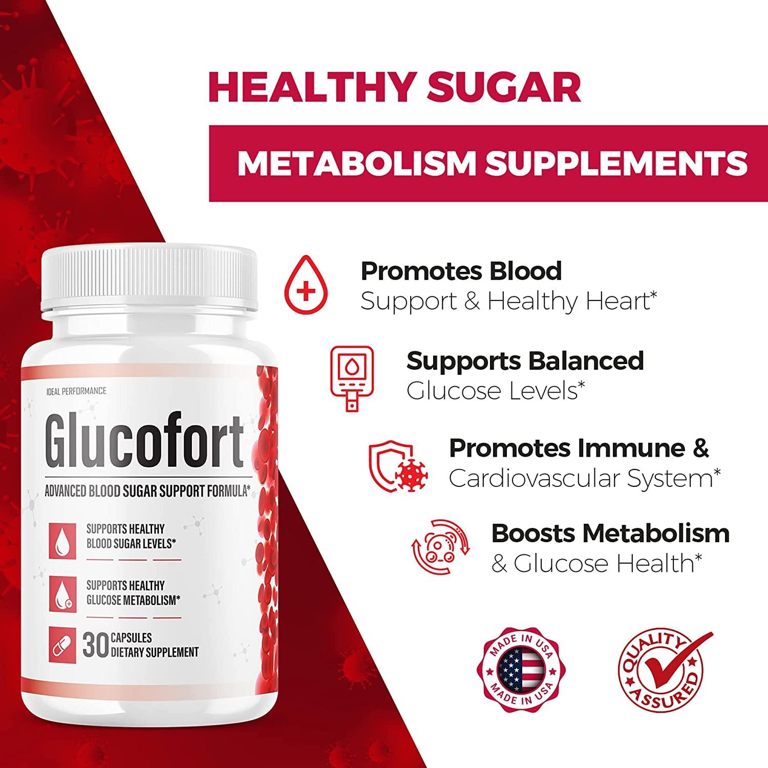 Official Glucofort Supplement - 3 Pack Support Formula | for Blood Sugar & Glucose Control | Buy ...