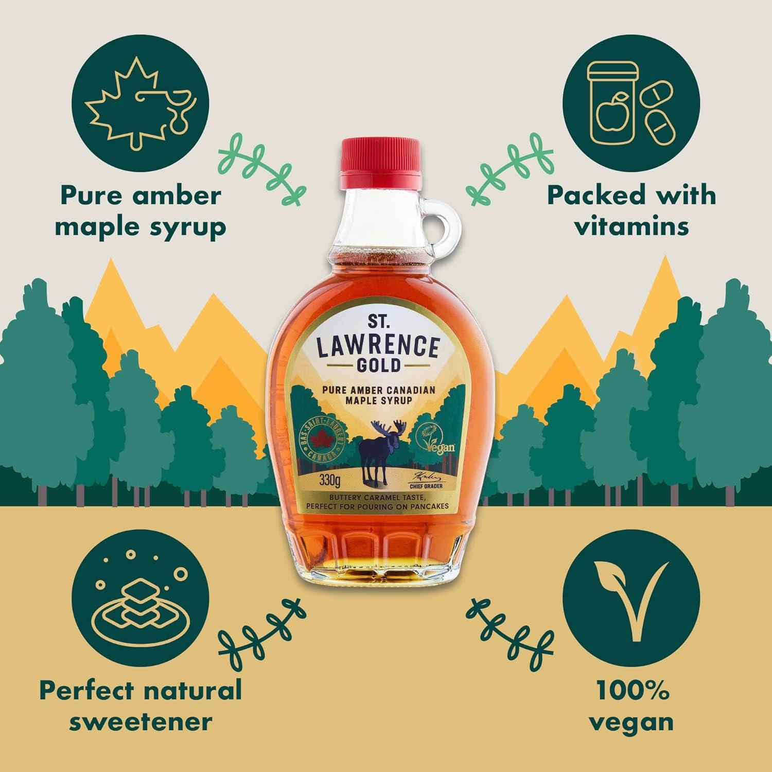 St Lawrence Gold Maple Syrup 250ml - Grade A 100% Pure Canadian Amber ...