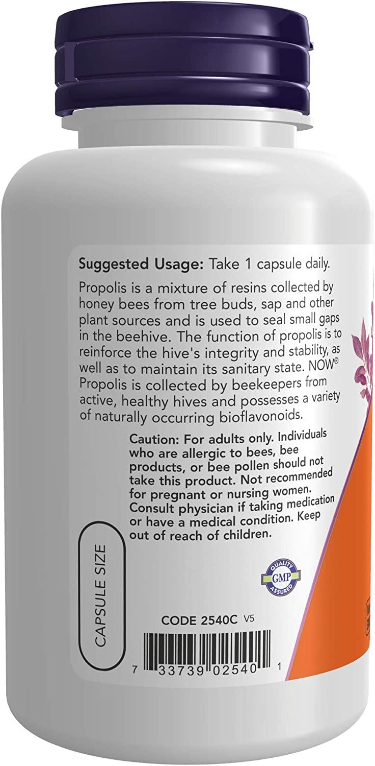 Now Foods Propolis 1500 â€“ 300mg 100 Vegan Capsules | Immune Support ...