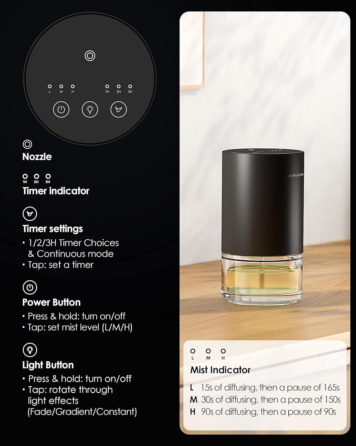 Airversa Aroma Diffuser for Essential Oils - Waterless Wireless ...