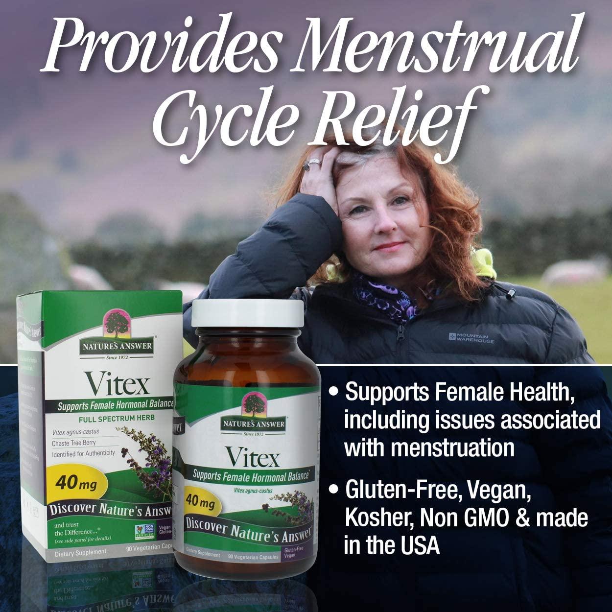 Nature's Answer Vitex Angus Castus 40mg Capsules (90 Count) - Female ...