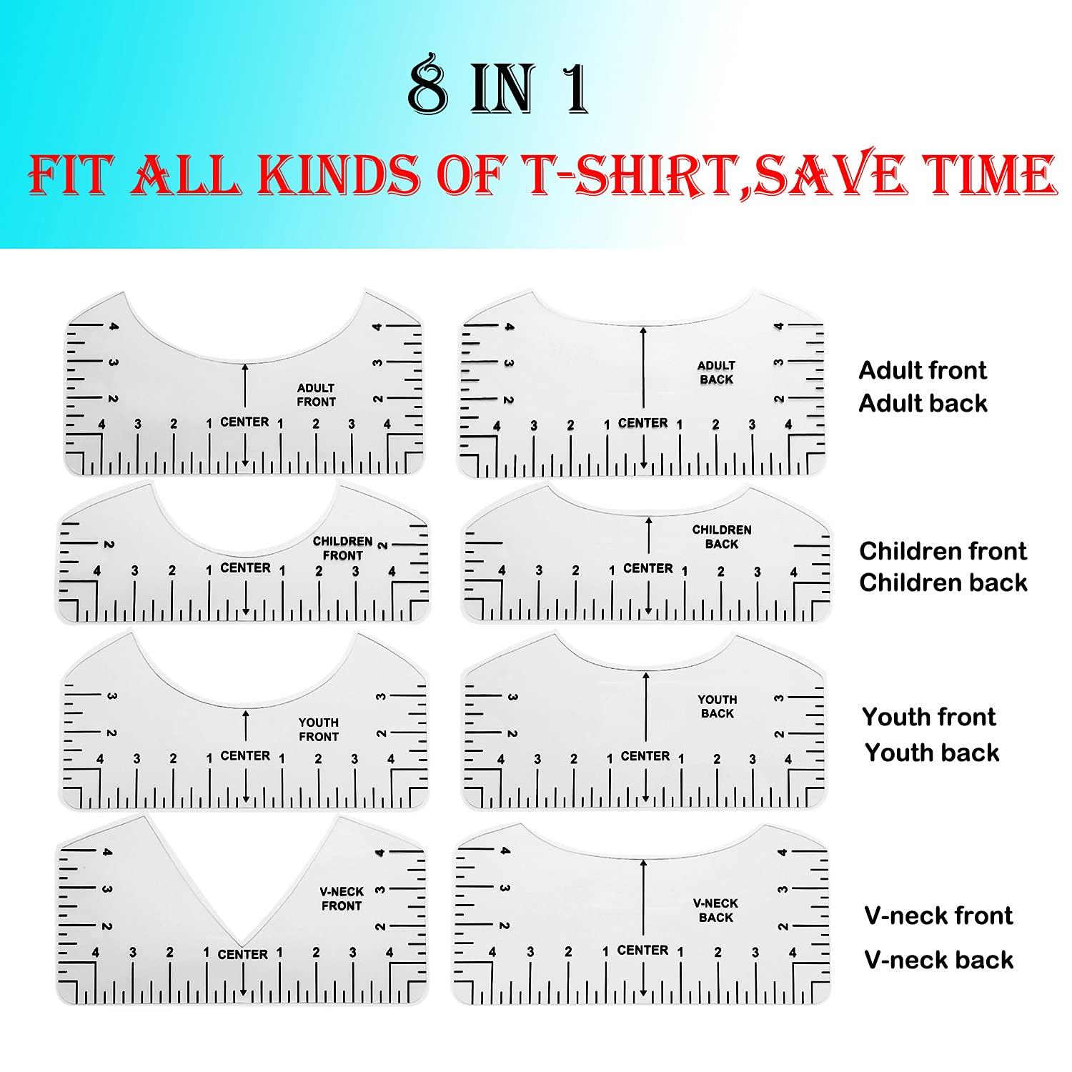 LBttnny Tshirt Ruler Guide - Heat Press Alignment Tool for Vinyl HTV ...
