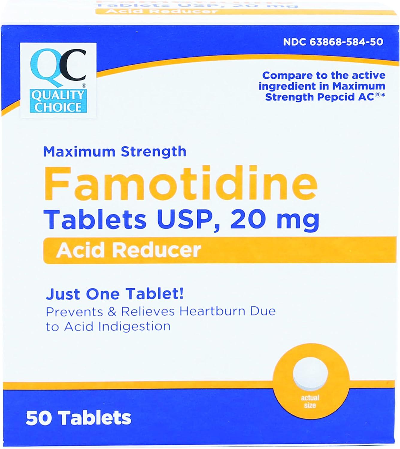 Quality Choice Maximum Strength Famotidine 20mg Acid Reducer - 50 ...