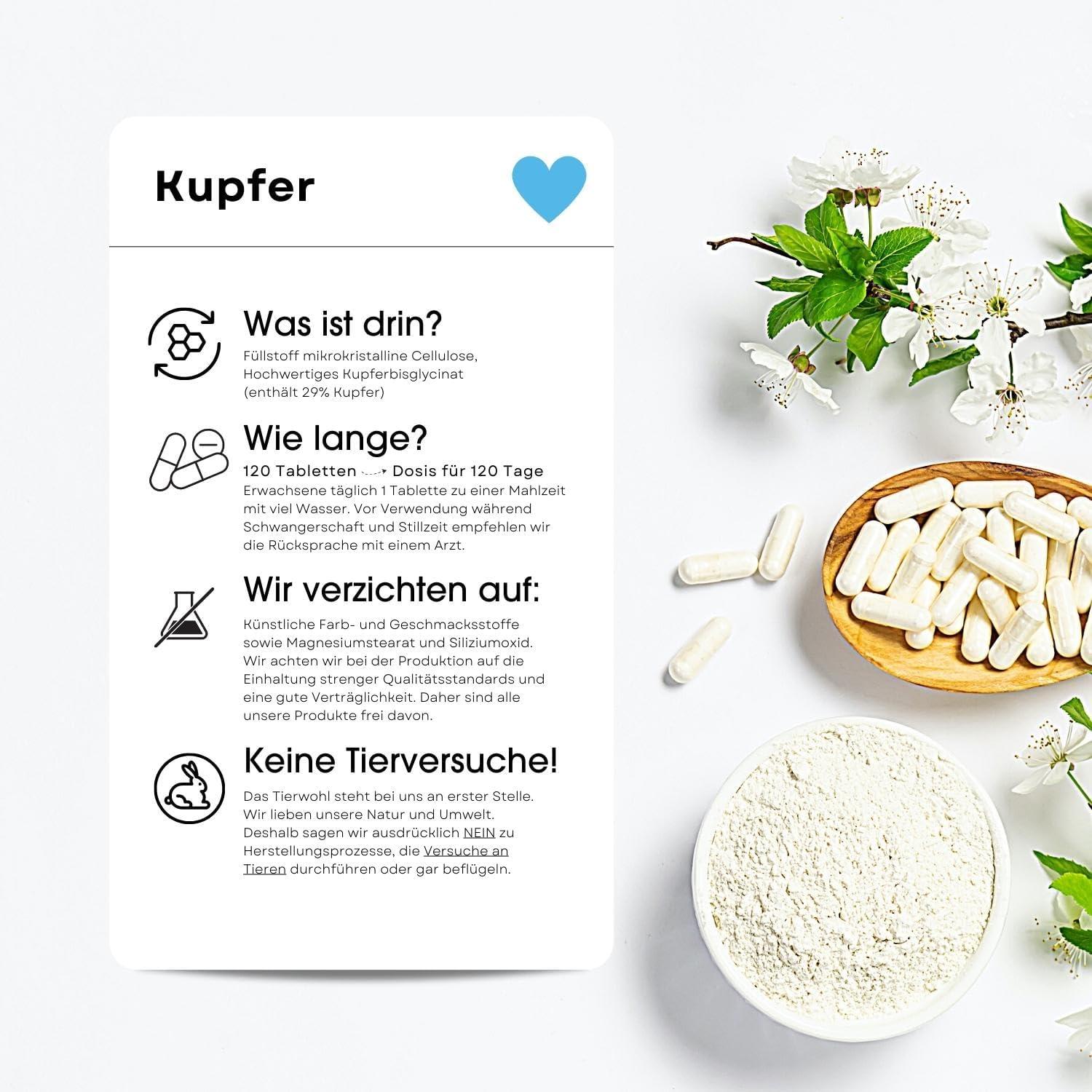 Fair & Pure Copper 2mg - Vegan Copper Bisglycinate - 120 Tablets for ...