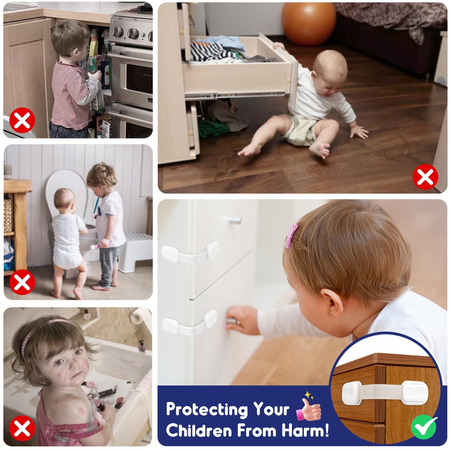 Kimsky 10-Piece Child Protection Cabinet Locks | Baby Safety Drawer ...