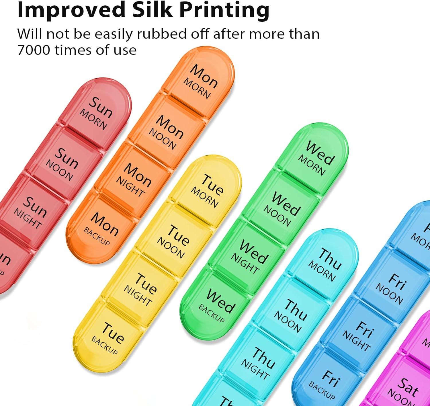 Pill Box 4 Times a Day Betife Weekly 7 Day Tablet Organiser ...