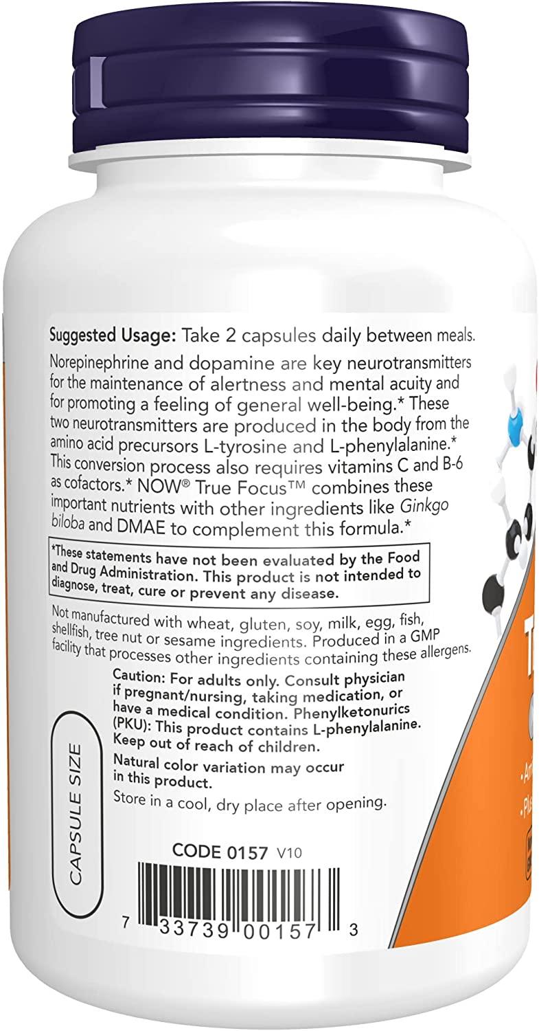 Now Foods True Focus 90 Veg Capsules - Enhance Concentration & Clarity ...