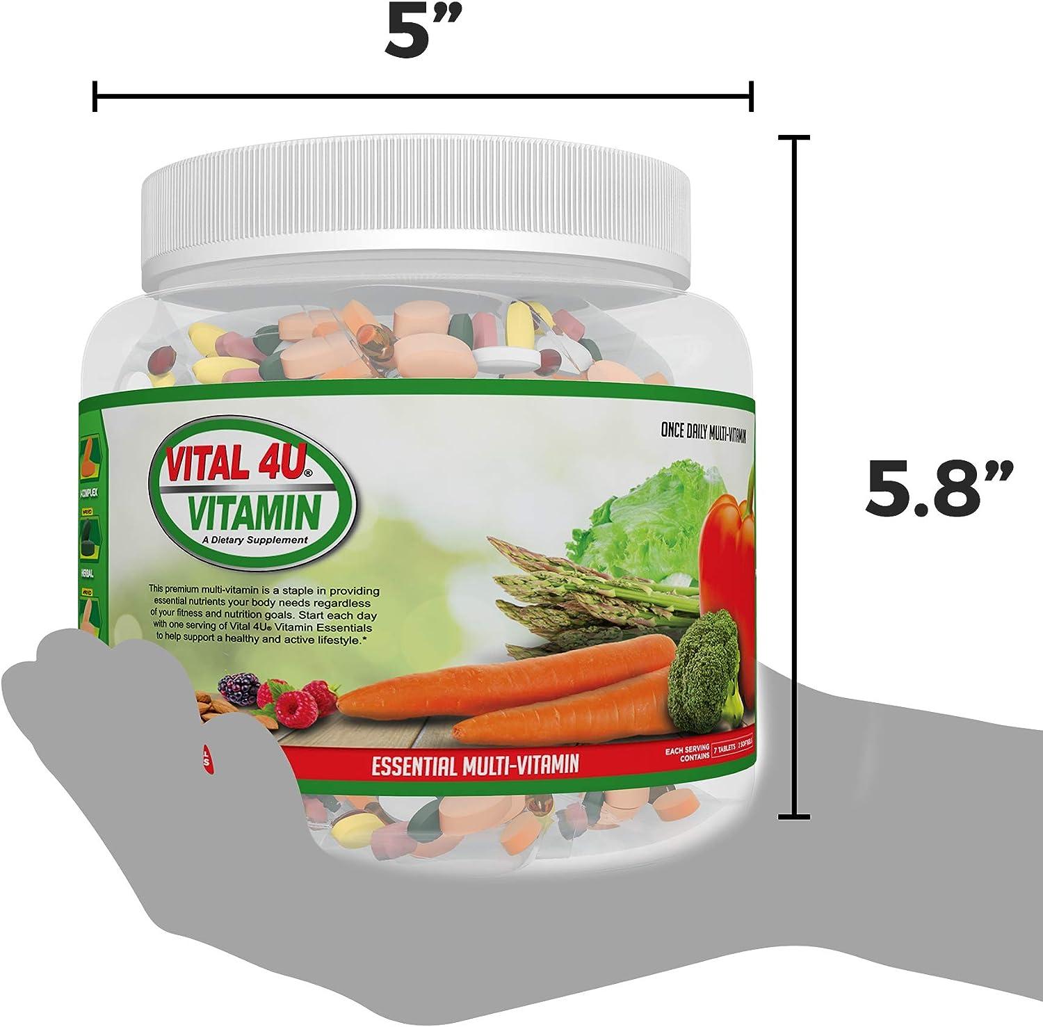 VITAL 4U Vitamin Essentials - Daily Multivitamin for Men and Women ...