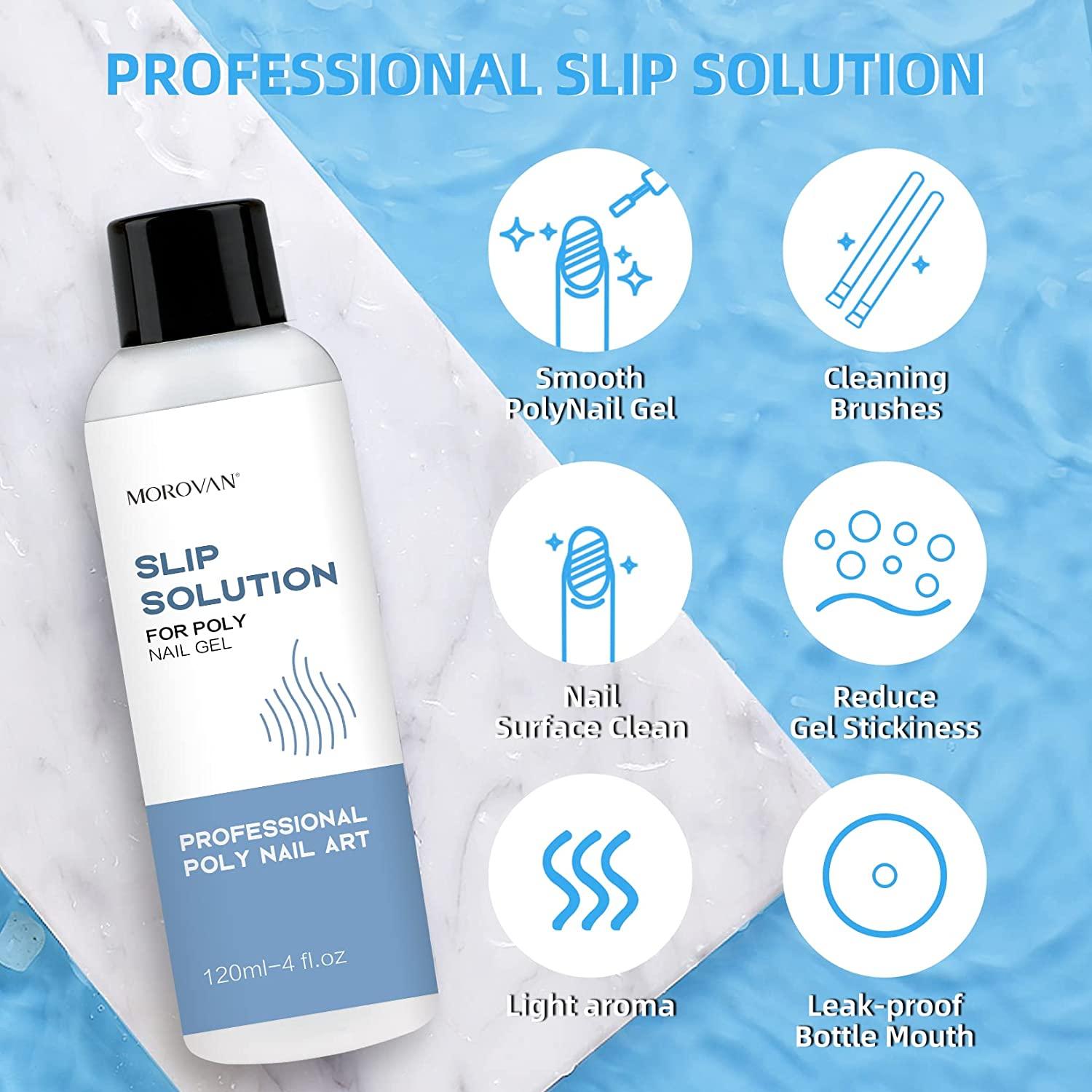 Morovan Poly Gel Slip Solution 120ml - Anti-Stick Liquid for Nail ...