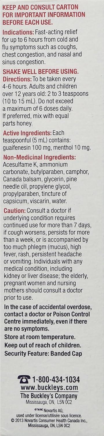Buckley's Original Chest Decongestant Syrup 150ml - Fast Relief for ...