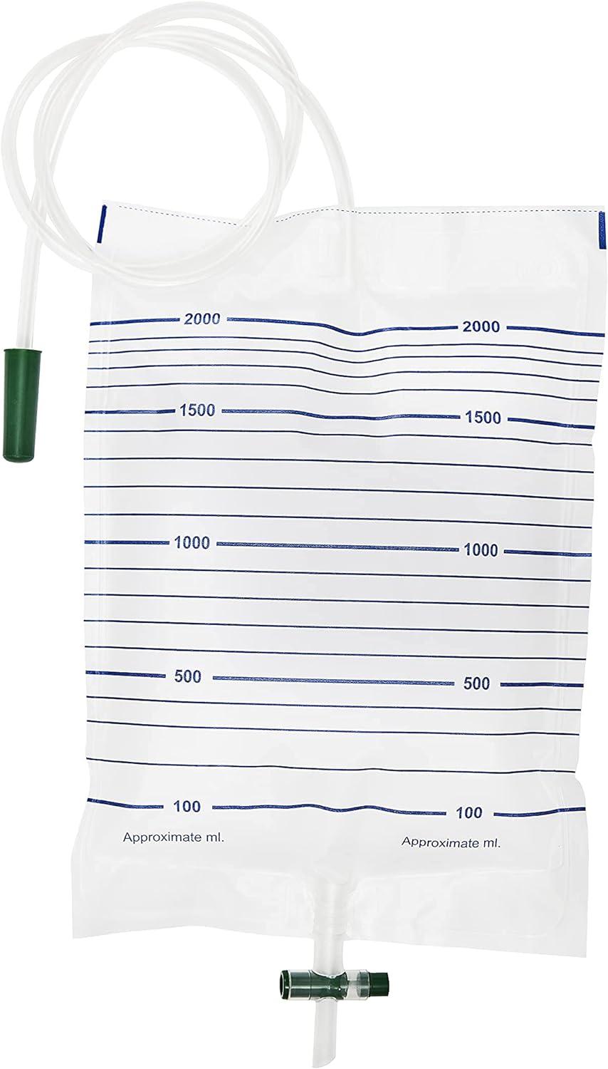 ECOBLUE 15pcs Pack 2000ml Urine Drainage Bag Non Sterile Overnight Bags ...