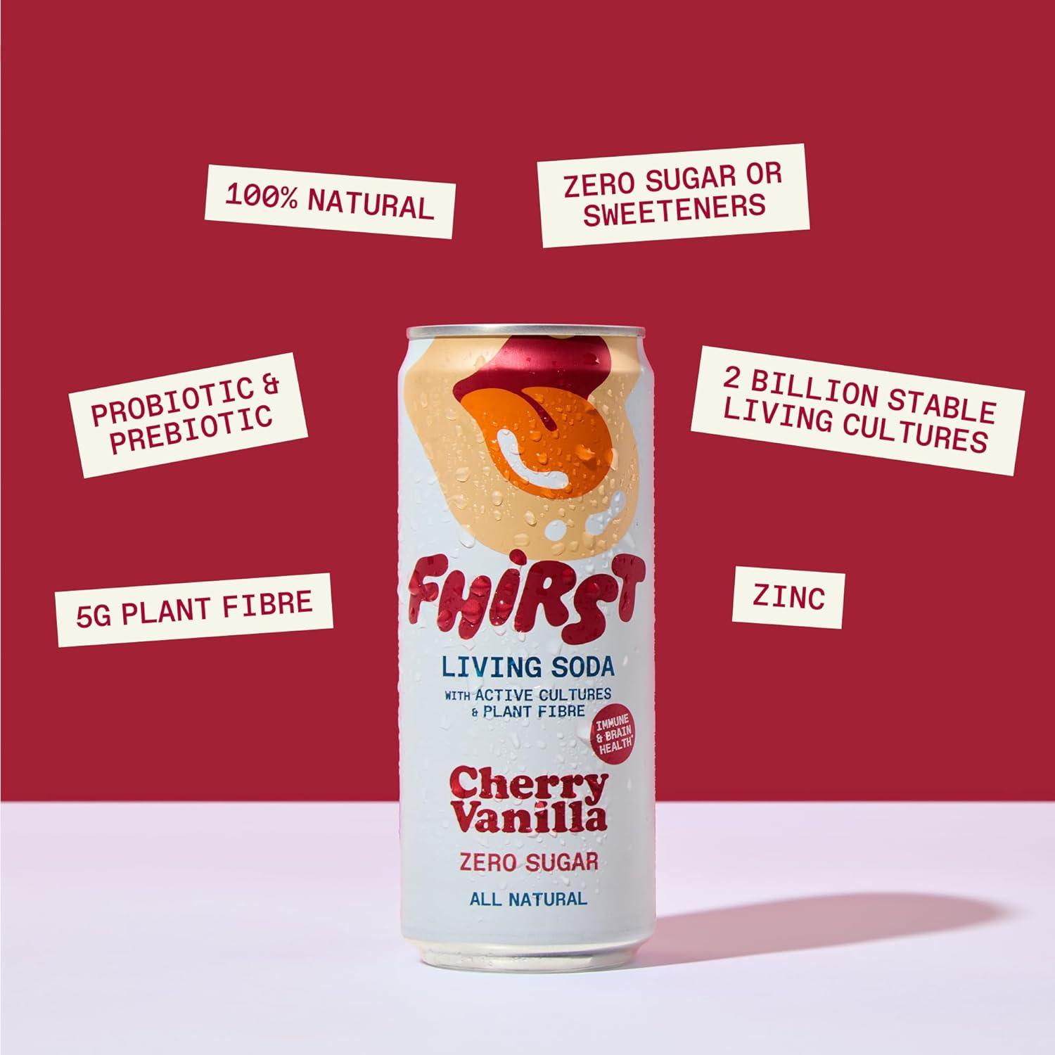 FHIRST Living Soda - Cherry Vanilla | Probiotic/Prebiotic Soda for Gut ...