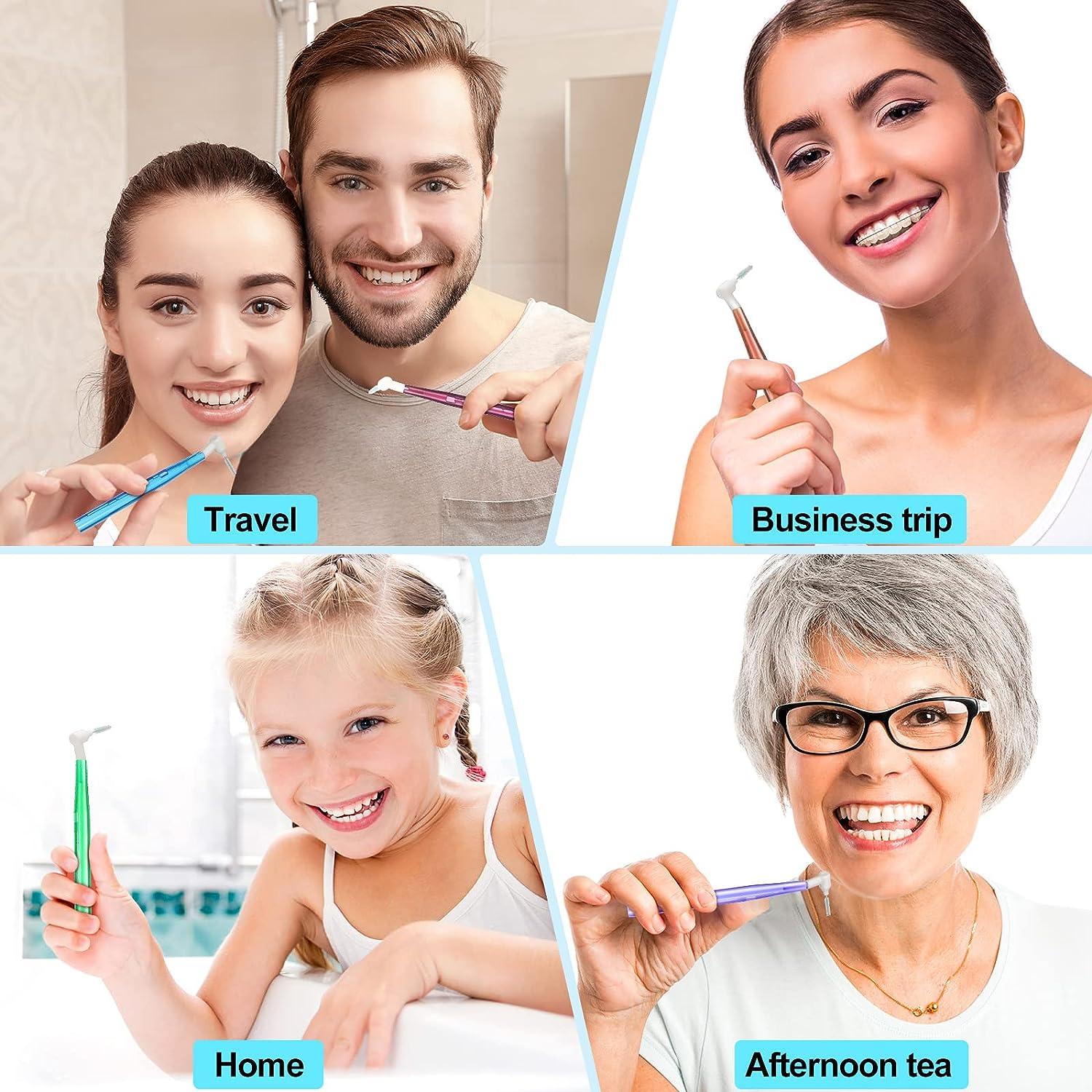 100 Pcs Interdental Toothpick Braces Brush with Refill Heads - Micro ...