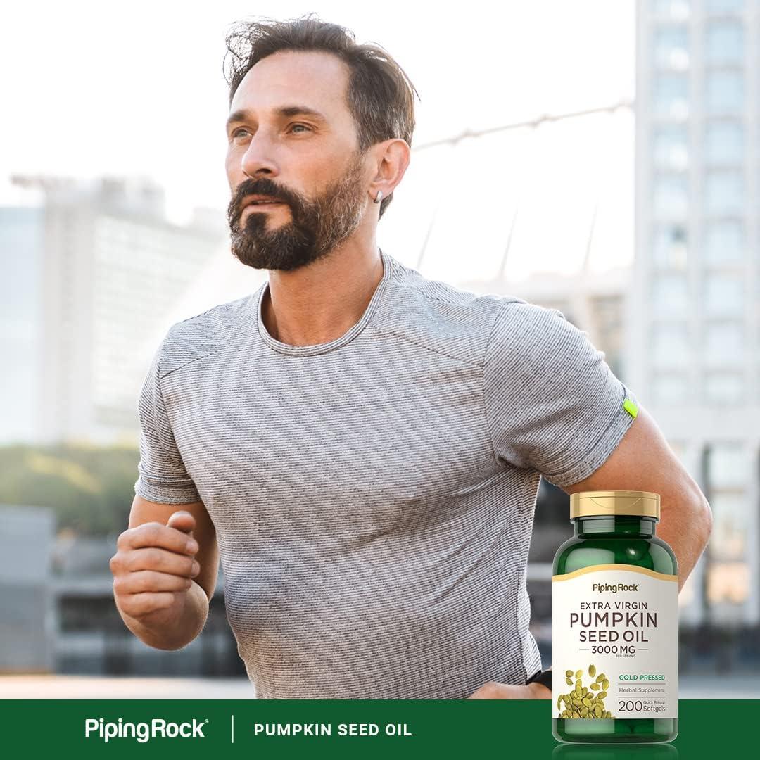 Piping Rock Pumpkin Seed Oil Extract 3000mg | 200 Softgel Capsules ...