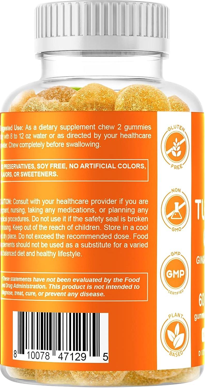 Vitamatic Turmeric Gummies with Ginger & Black Pepper Extract - 95% ...