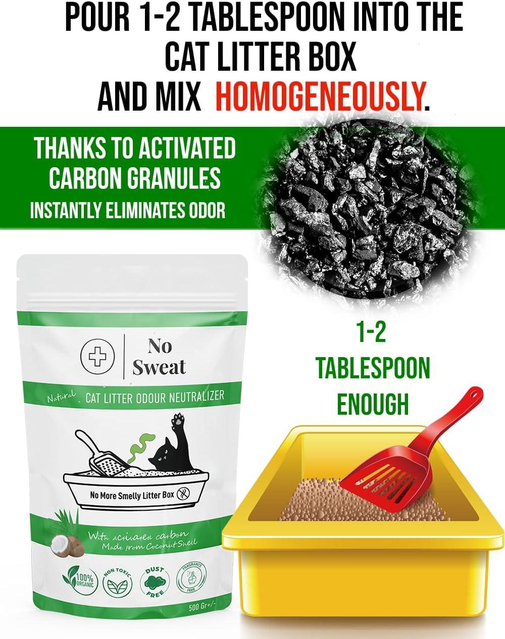 No Sweat Activated Carbon Cat Litter Odour Neutralizer-Made Of Coconut ...