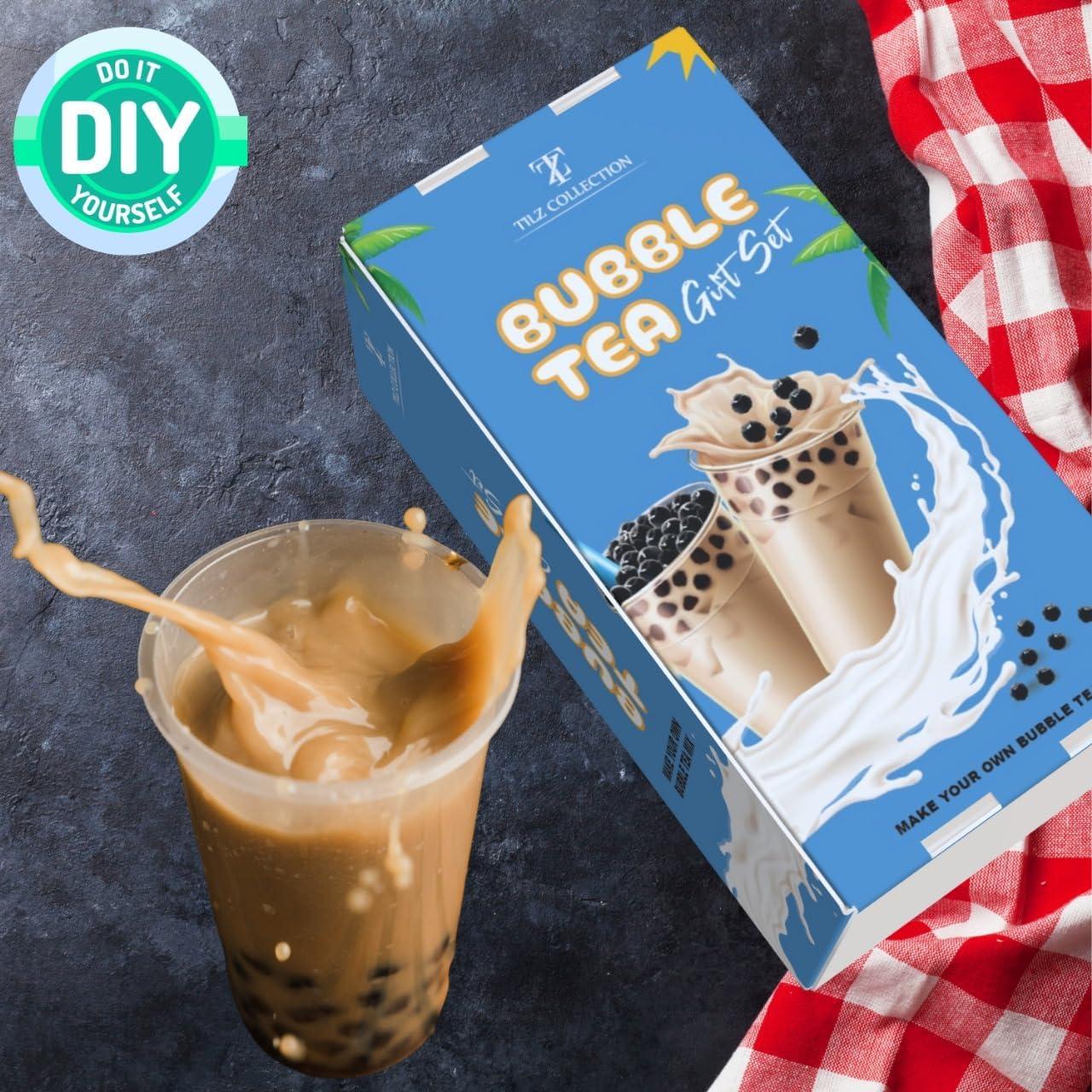 Bubble Tea Kit - Boba Tea Kit With Tapioca Pearls Milk Tea Powder Glass ...