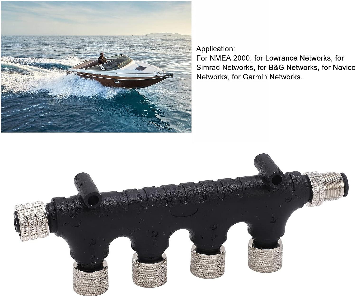 NMEA 2000 4 Port MultiPort T Connector for Lowrance Networks - 5 Pin ...