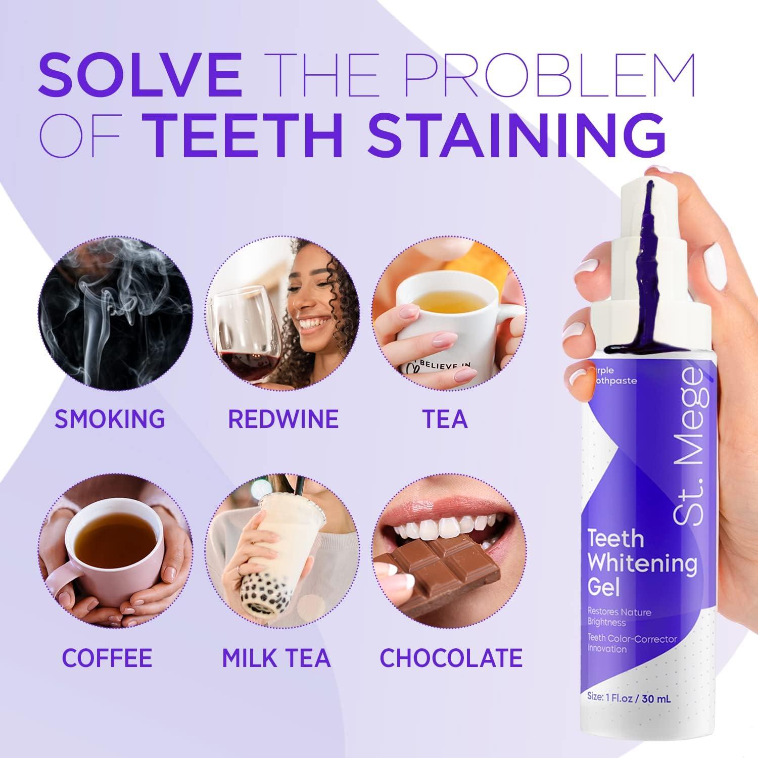 St. Mege Purple Toothpaste | Teeth Whitening Gel with Color Wheel ...